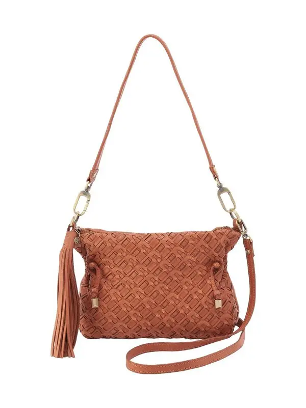 Hobo Woven Leather Crossbody Bag - Harvest Wheat