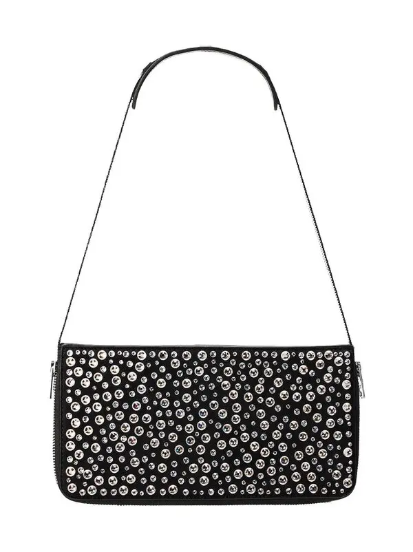Alexander Wang Siren Pochette Crystal Embellished Shoulder Bag - Black