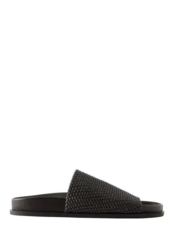 A.emery Luca Woven Leather Slides - Brown