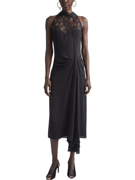 Valentino Garavani Lace Yoke Silk Gown - Black