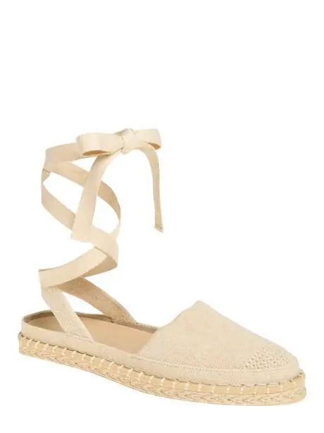 Rothy's D'orsay Ankle Tie Espadrille Flat - Seashell