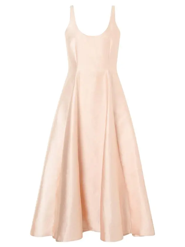 Bernadette Charles Paneled Pebble-crepe Midi Dress - Pink