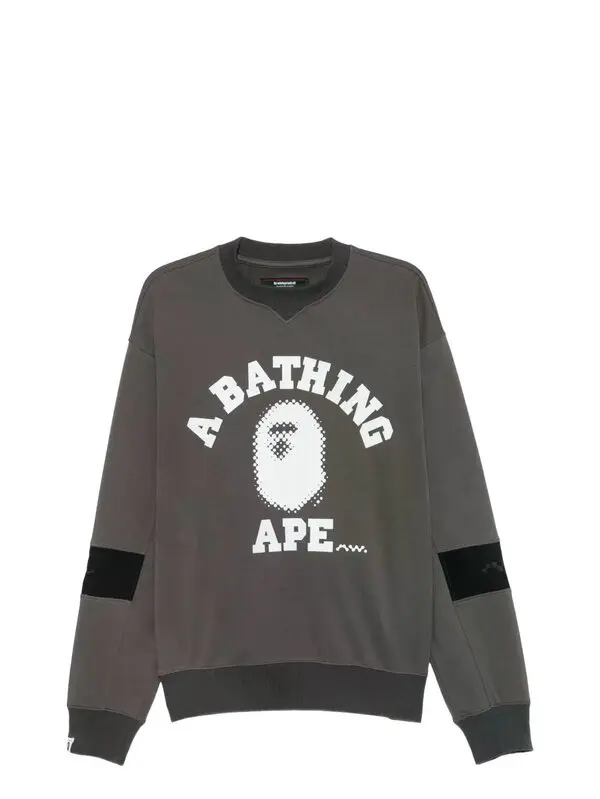 A BATHING APE X Kazuki Kuraish College Logo-print Sweatshirt - Grey