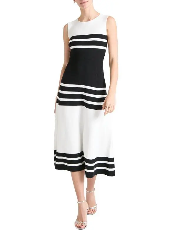 TEMPERLEY LONDON Sailor Knit Midi Dress - Black/white
