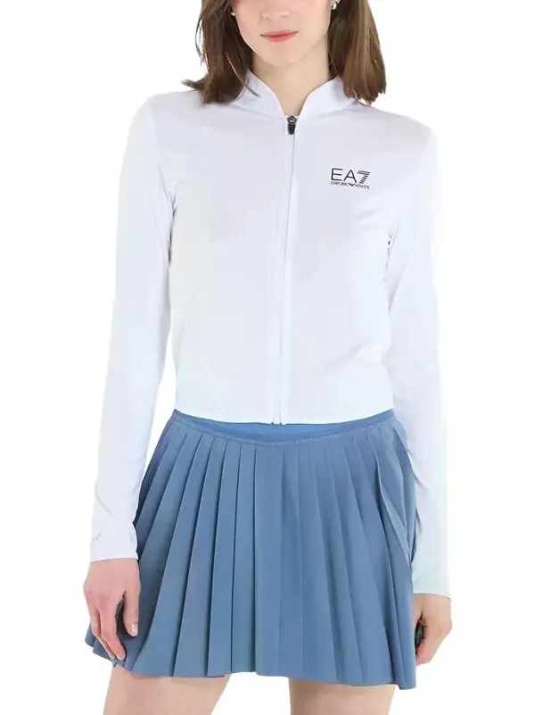 EA7 Logo-print Zip-up Sweatshirt - White