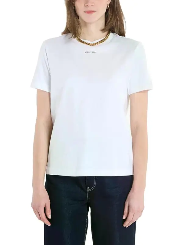 Calvin Klein Classic Logo-print Cotton T-shirt - White