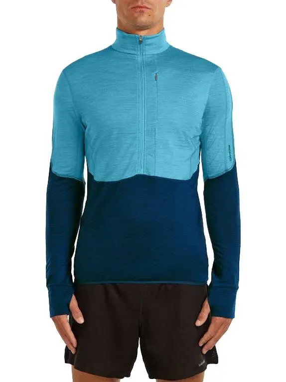Icebreaker 200 Realfleece Descender Quarter Zip Pullover - Arctic/atlantis/cb