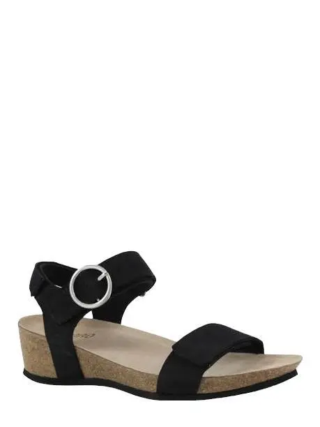 Munro Sintra Wedge Sandal - Black Nubuck