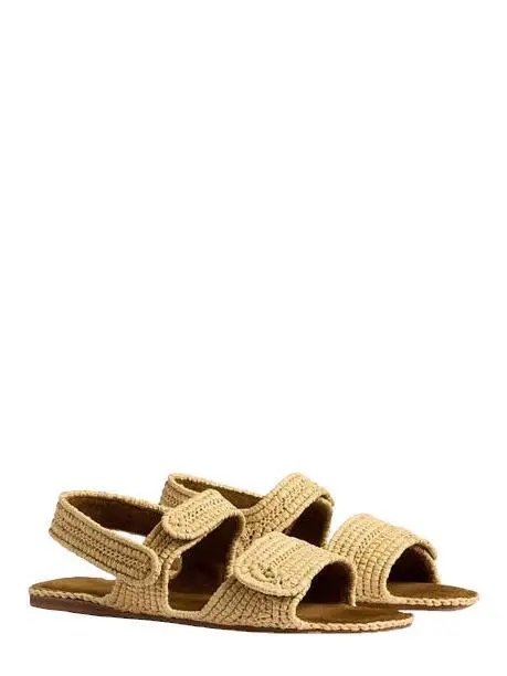 Khaite Boden Raffia Slingback Sandals - Natural