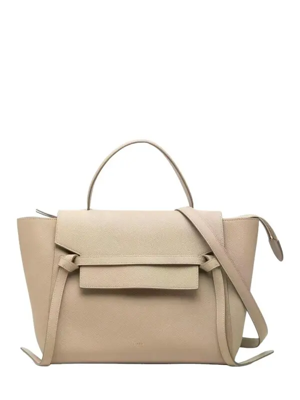 Celine 2019 Mini Grained Calfskin Belt Bag Satchel - Neutrals