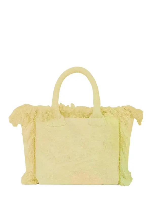 MC2 SAINT BARTH Embossed Tote Bag With Fringed Edges - Yellow