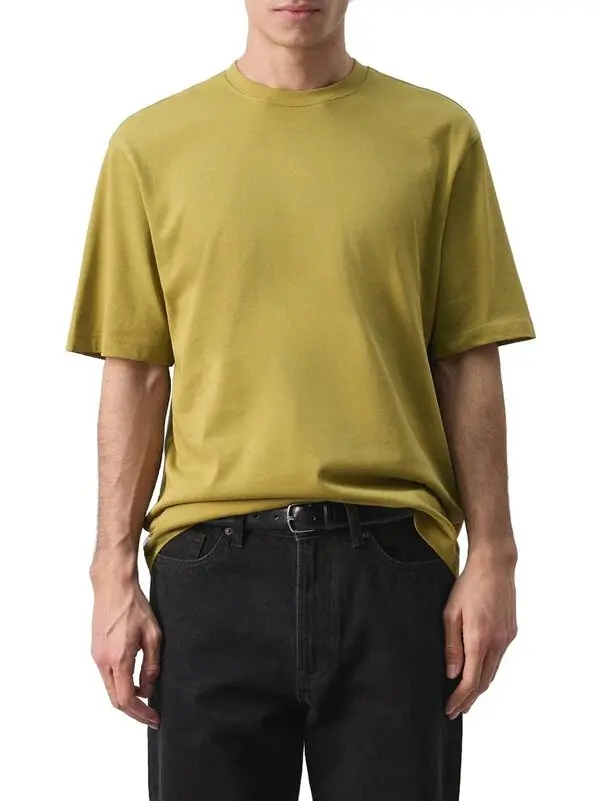 Mango Relaxed Fit Heavyweight Cotton T-shirt - Dark Green