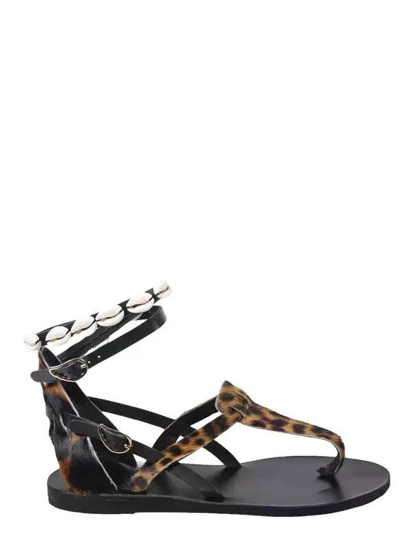 ANCIENT GREEK SANDALS Eudora Shell-embellished Sandals - Black