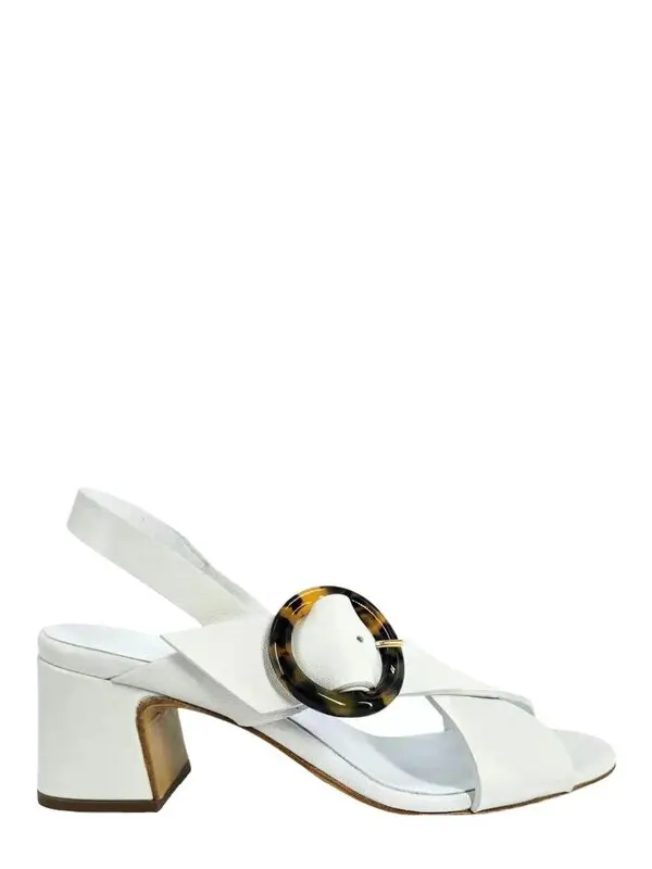 MADISON MAISON Buckle-detail Slingback Heeled Sandals - White