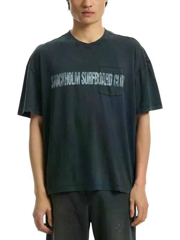 STOCKHOLM SURFBOARD CLUB Logo-print Pocket T-shirt - Black