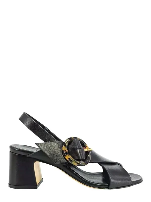 MADISON MAISON Buckle-detail Heeled Slingback Sandals - Black