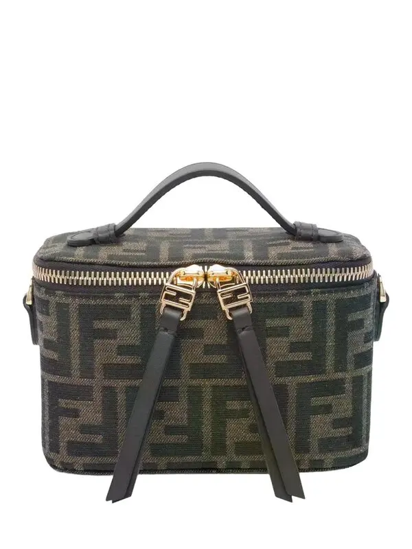Fendi Vanity Ff Jacquard Mini Bag - Black