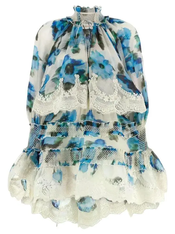 Zimmermann Alchemy Floral-print Mini Dress - Blue