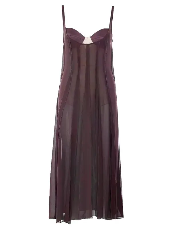 Elisabetta Franchi Bustier-style Pleated Dress - Purple