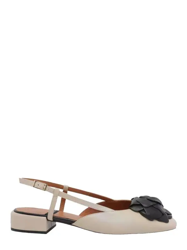 ANGEL ALARCON Floral-applique Slingback Pumps - Neutrals