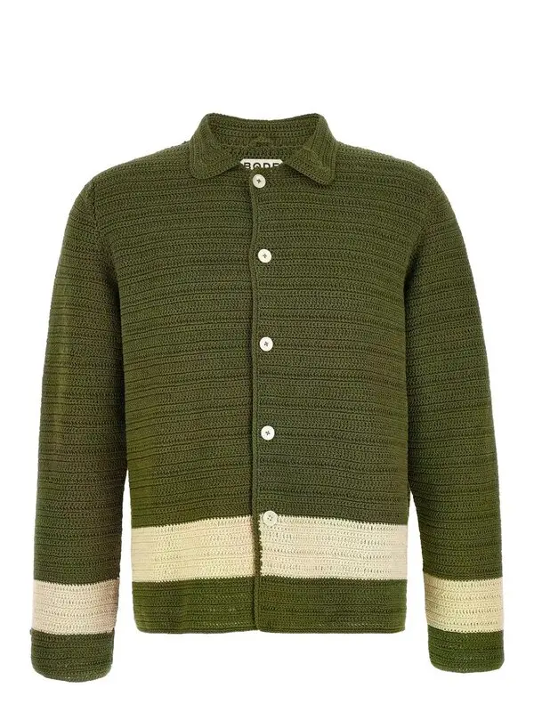 BODE Marsh Crochet-knit Shirt - Green