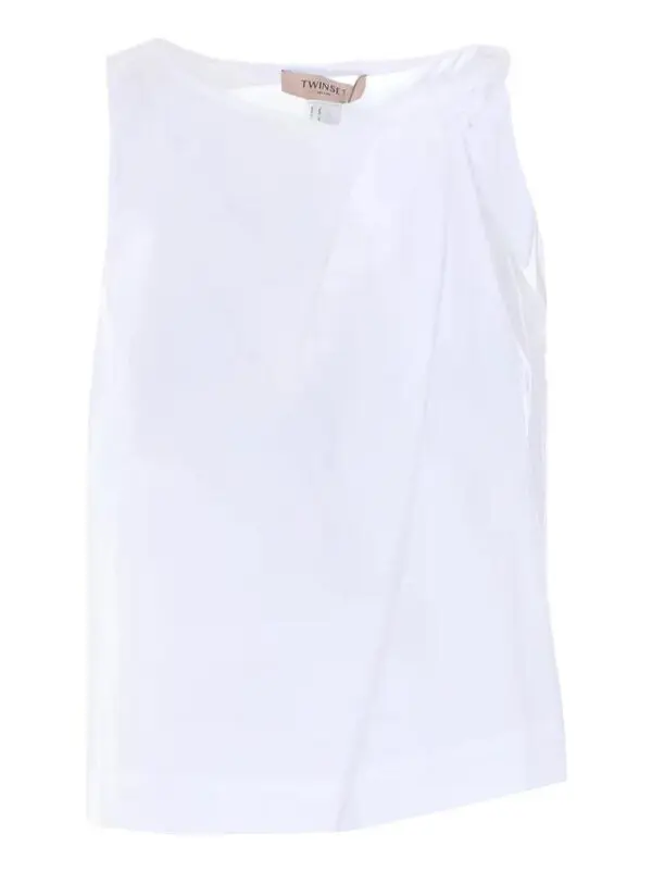 TWINSET Draped Sleeveless Top - White