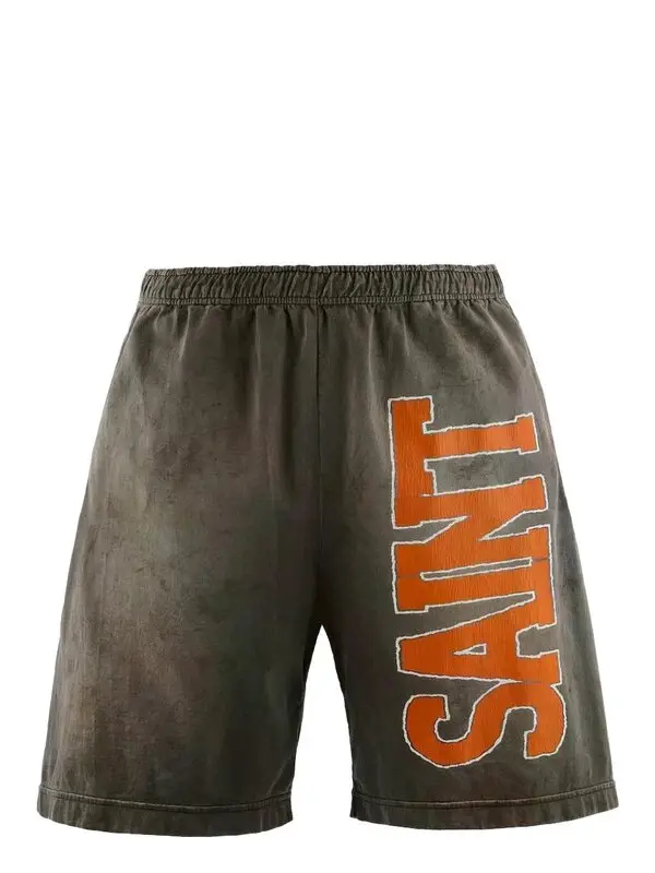 SAINT MXXXXXX Logo-print Track Shorts - Grey