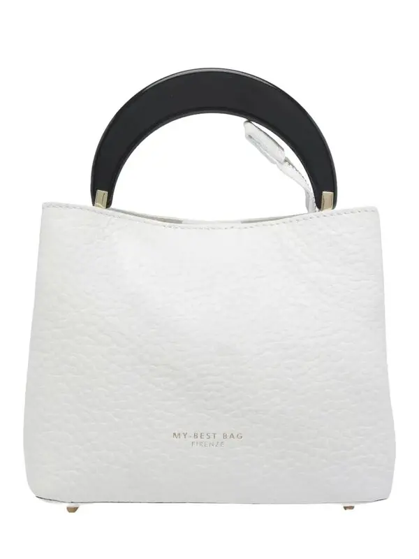 MY BEST BAG FIRENZE Mini Pebbled-leather Tote - White