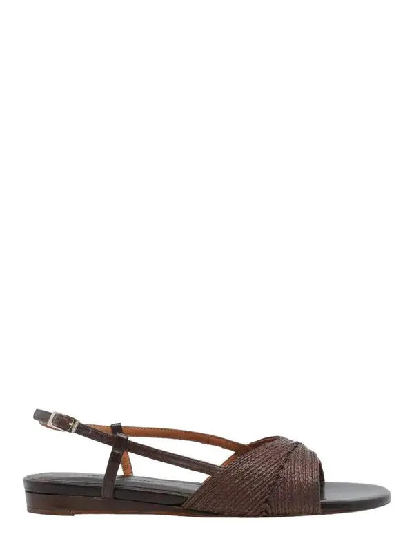 ANGEL ALARCON Woven Leather Sandals - Brown