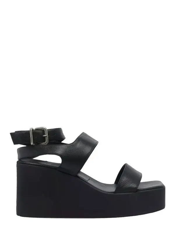 VIC MATIE Travel Platform Wedge Sandals - Black