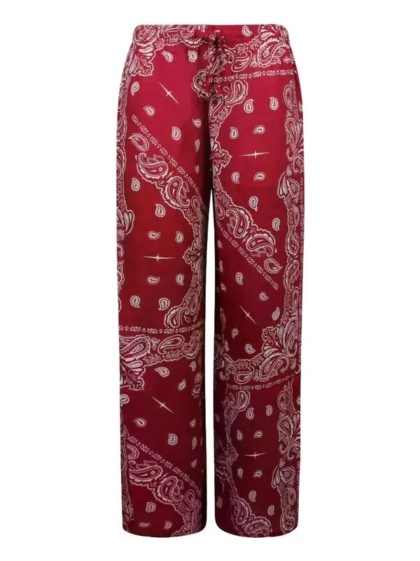 VENUJA Paisley-print Drawstring Trousers - Red