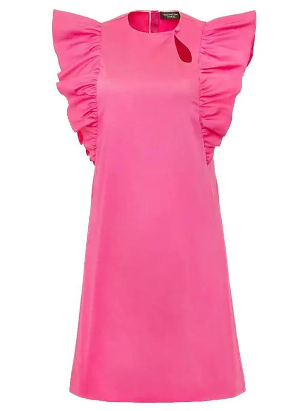Shanghai Tang Ruffled Cut-out Mini Dress - Pink