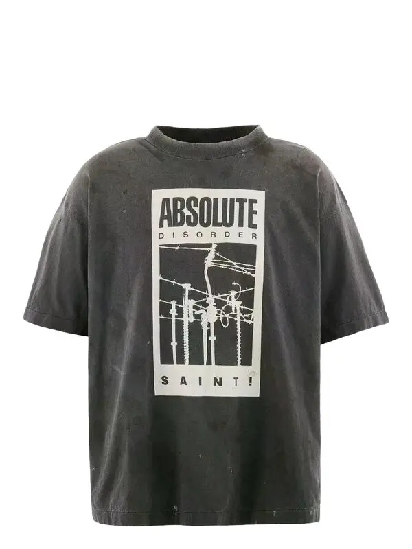 SAINT MXXXXXX X Kosuke Kawamura Graphic-print T-shirt - Black