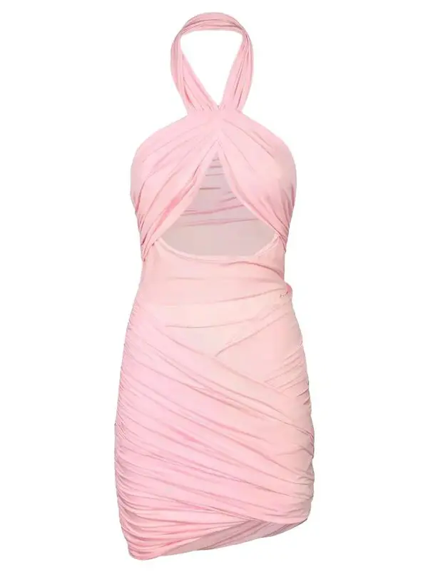 Amen Draped Mini Dress - Pink