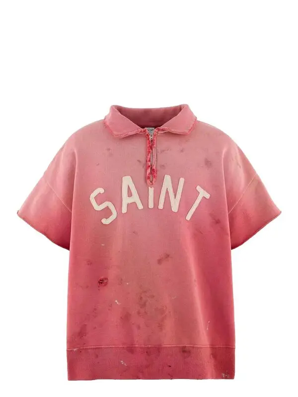 SAINT MXXXXXX Half-zip Polo Shirt - Red