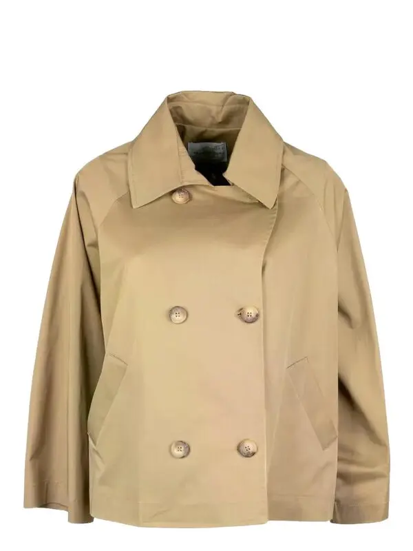 CINQUE Double-breasted Raglan-sleeved Trench Coat - Neutrals