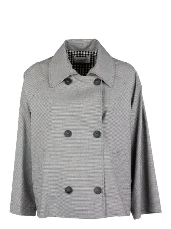 CINQUE Double-breasted Jacket With Houndstooth Pattern - Grey