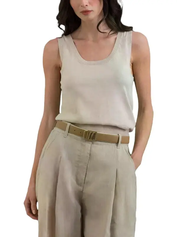 MOORER Ribbed-trim Tank Top - Neutrals