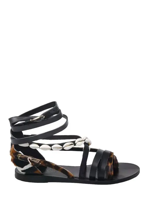 ANCIENT GREEK SANDALS Satira Shell-embellished Sandals - Black