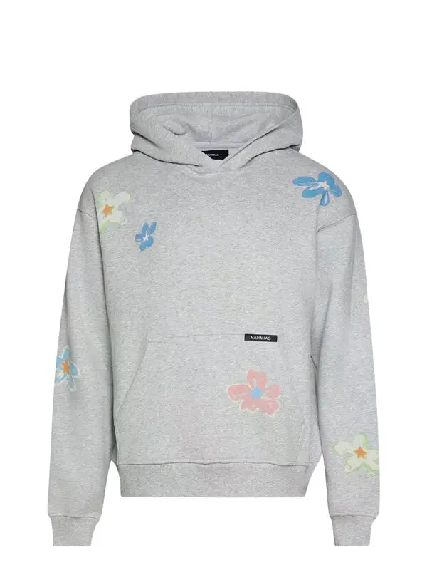 NAHMIAS Floral-print Hoodie - Grey
