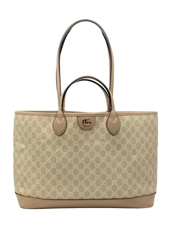 Gucci Medium Gg Supreme Ophidia Tote - Neutrals