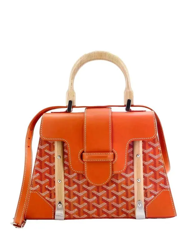 Goyard Saigon Top Handle Bag Coated Canvas With Leather Pm - Orange
