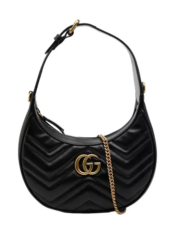 Gucci Mini Gg Marmont Half Moon Satchel 2016-2026 - Black