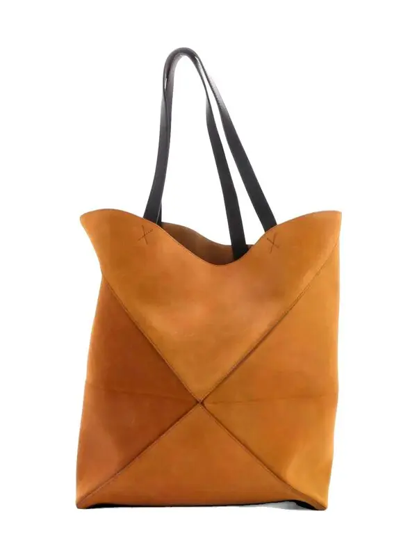 Loewe Puzzle Fold Large Tote Bag - Brown