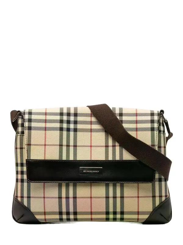 Burberry House Check Canvas Flap Crossbody Bag - Neutrals