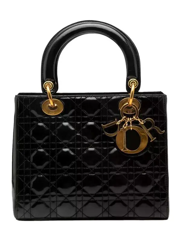 Dior 1997 Medium Cannage Lady Satchel - Black