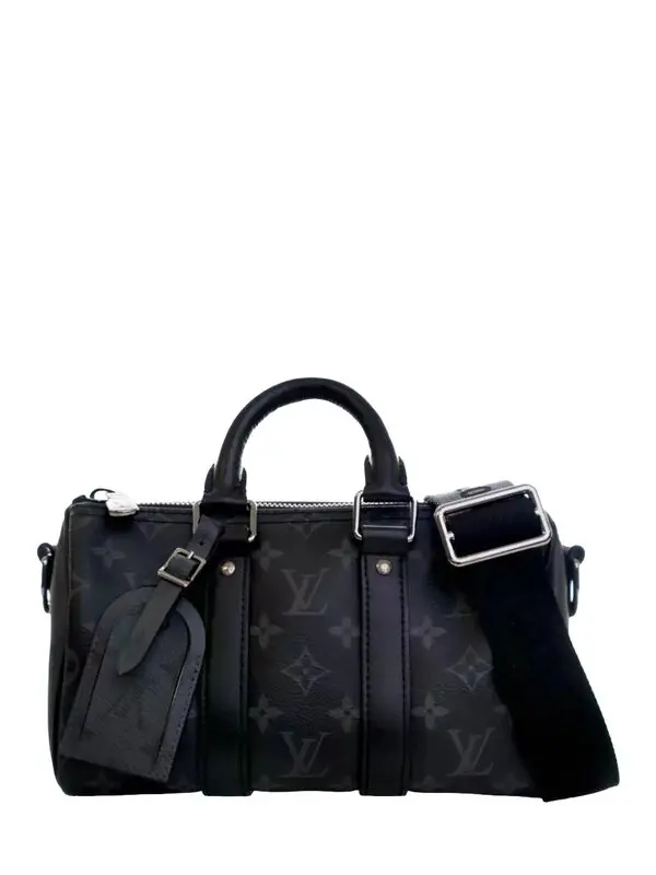 LOUIS VUITTON 2021-2026 Monogram Eclipse Reverse Keepall Bandouliere 25 Satchel - Black