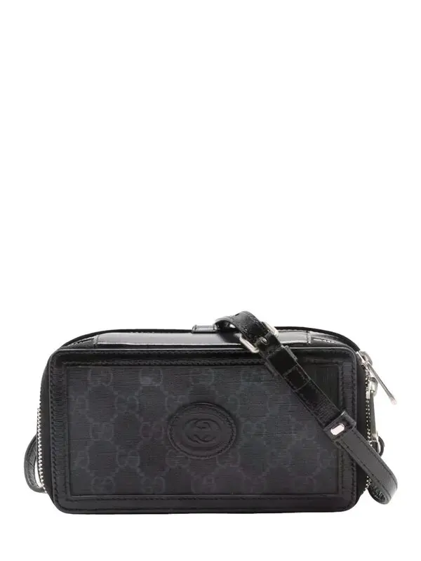 Gucci Gg Supreme Interlocking G Crossbody Bag - Black