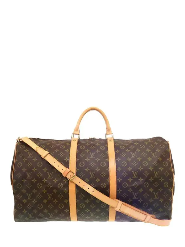 LOUIS VUITTON 1996 Monogram Keepall Bandouliere 60 Travel Bag - Brown
