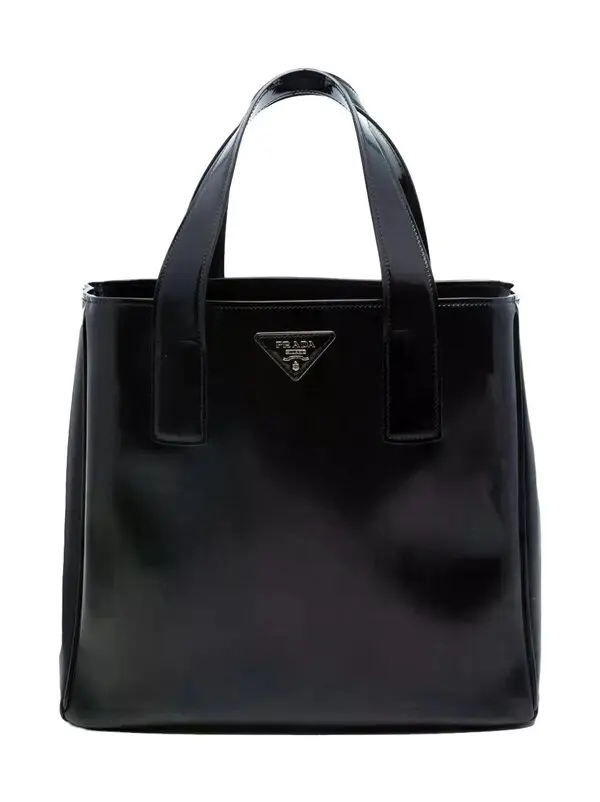 Prada Spazzolato Leather Tote Bag - Black